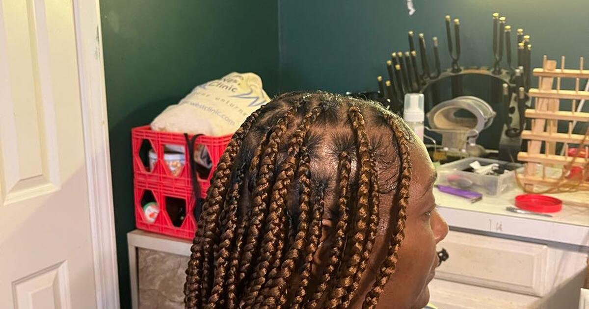 Medium knotless braids $120 crochet $85 )weave ponytail $50 )roller ...