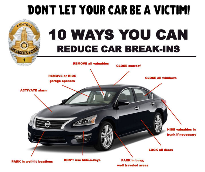 10 Ways to prevent vehicle Break-Ins! (Los Angeles Police Department) — Nextdoor — Nextdoor