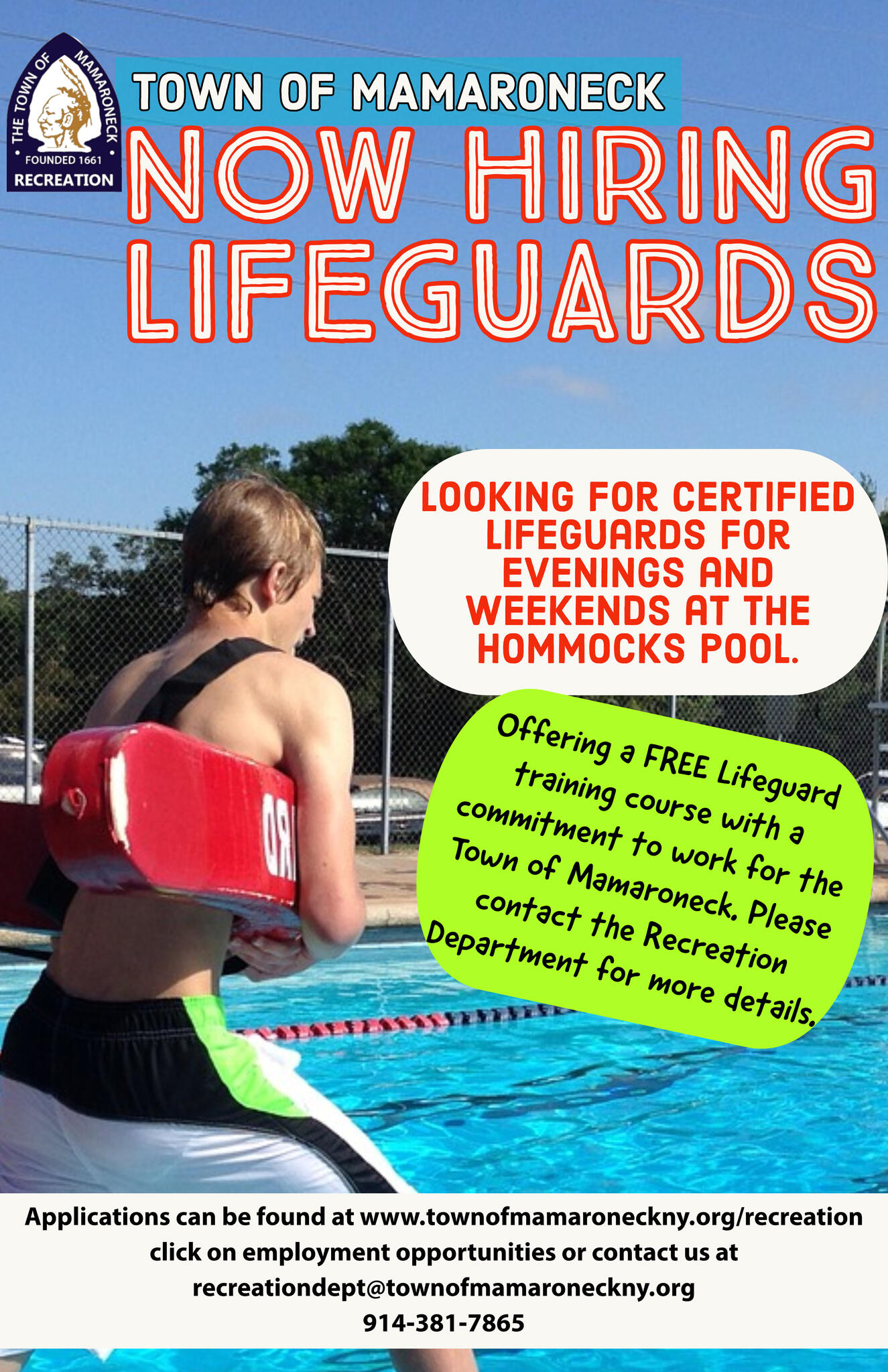Hommocks Pool Needs Lifeguards, Apply Today! (Town of Mamaroneck ...