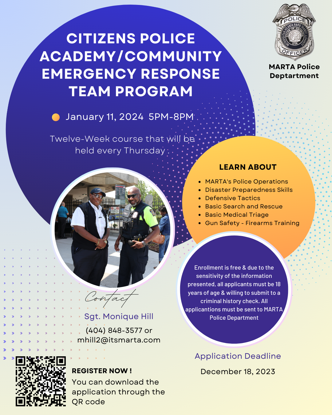 Enroll in the MARTA Police Department Citizens Police Academy for a 9 ...