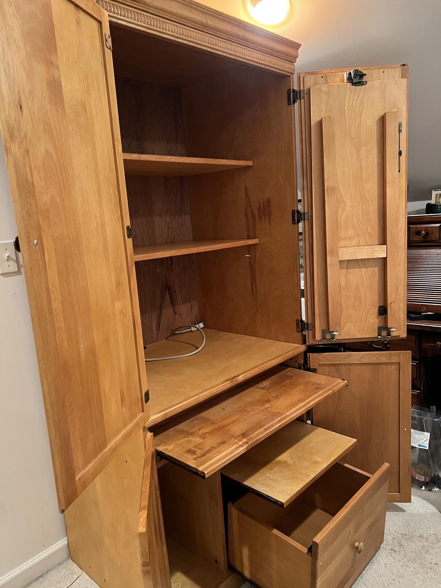 FREE Vermont made wooden computer cabinet for Free in Port Washington ...