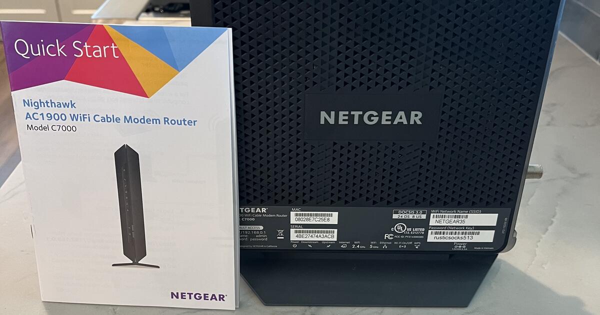 NETGEAR Nighthawk AC 1900 WiFi Cable Modem Router for $25 in St. Helena ...