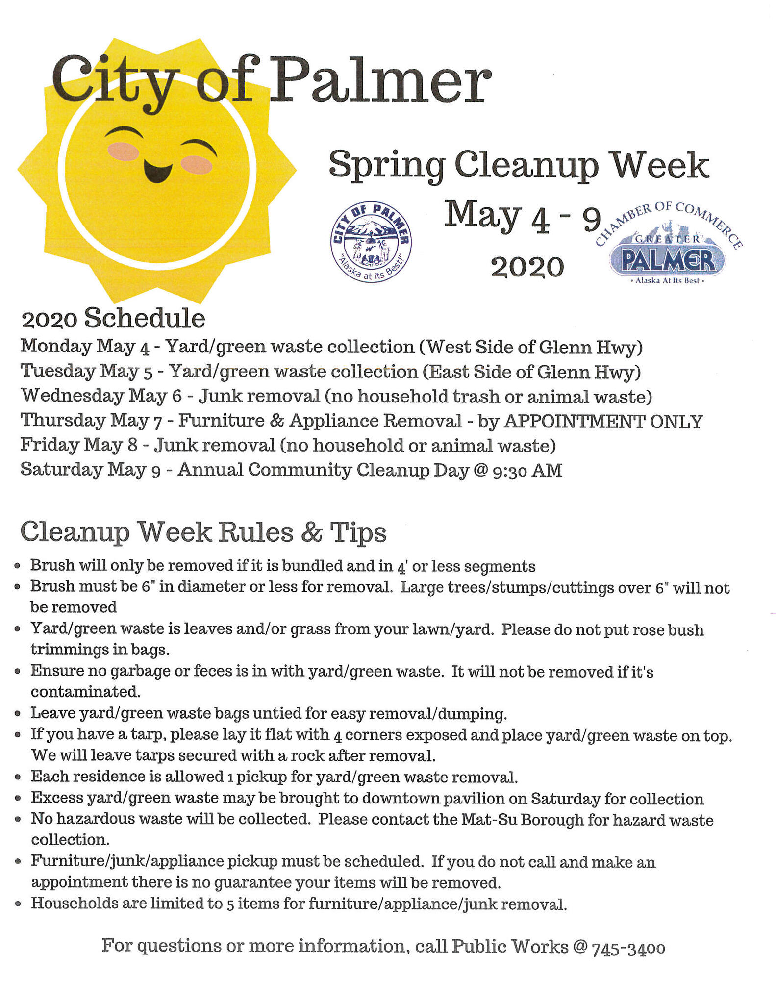 Spring Cleanup Week - May 4-9, 2020 (City of Palmer) — Nextdoor — Nextdoor