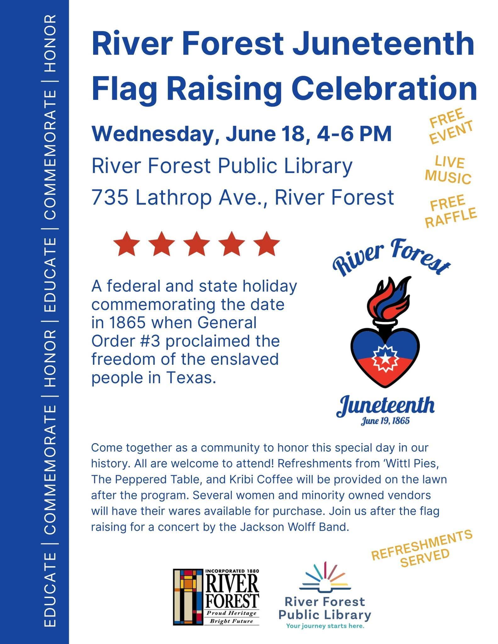 Join the Village and the River Forest Public Library for a Juneteenth ...