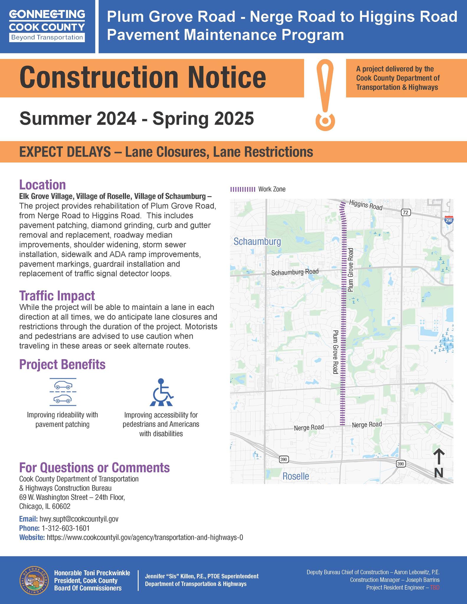 The Cook County Department of Transportation and Highways has indicated ...