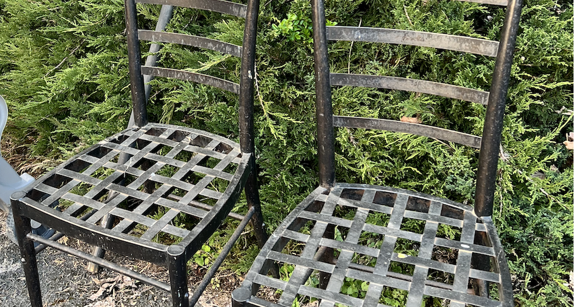 2 Metal Crate & Barrel Ladder back chairs - CURBED for Free in Portland ...
