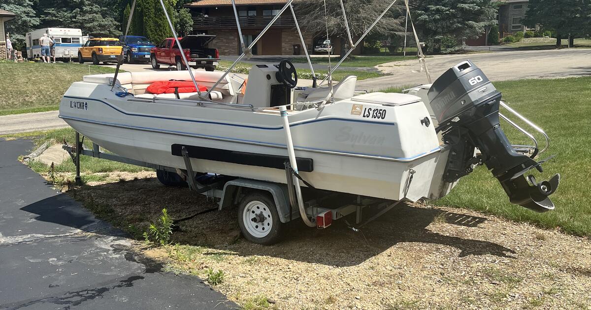 1995, 15 ft Sylvan deck boat with trailer for $3000 in Davis, IL ...
