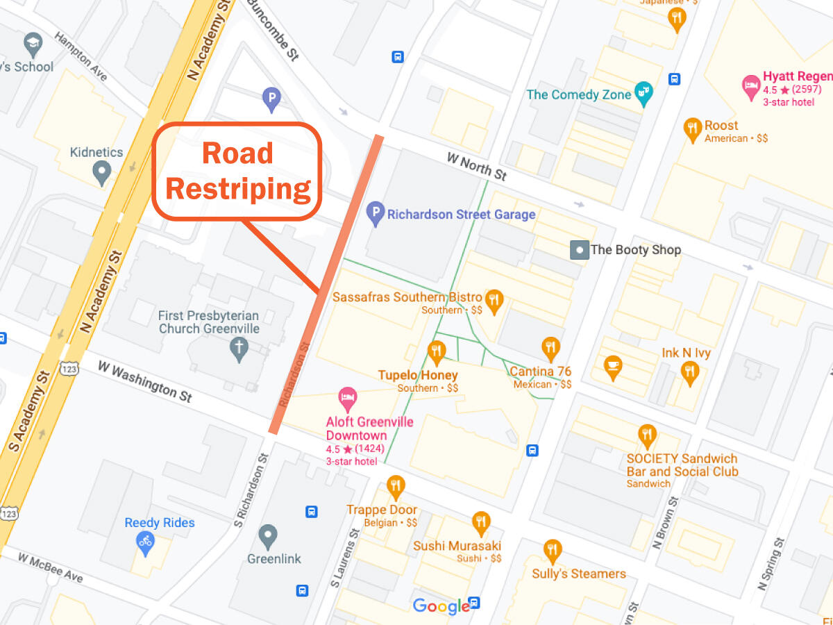 Section of Richardson St to be Restriped (City of Greenville ...