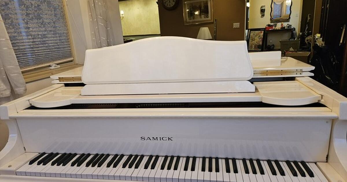 Samick White Baby Grand Piano- SG-150C for $6000 in West Hempstead, NY | For Sale & Free — Nextdoor