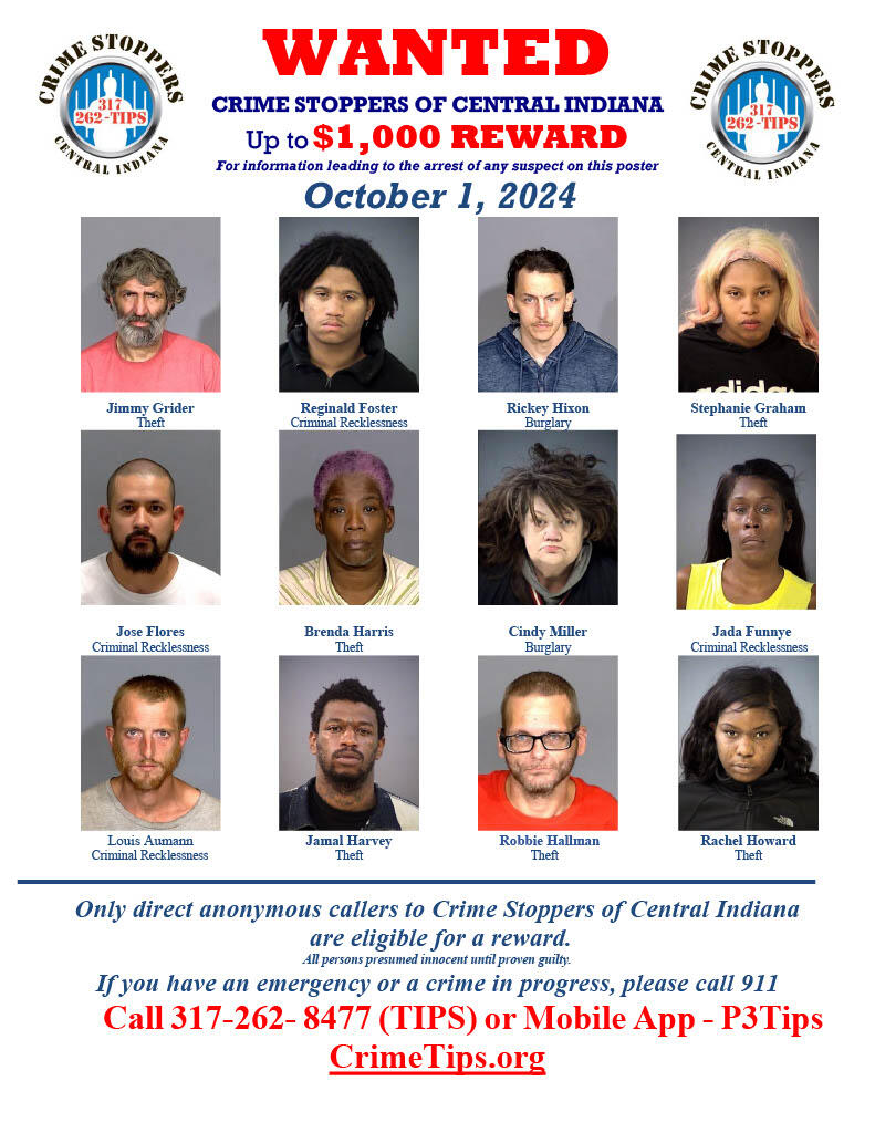 IMPD North District Crime Watch - WANTED Poster - October 2024 ...