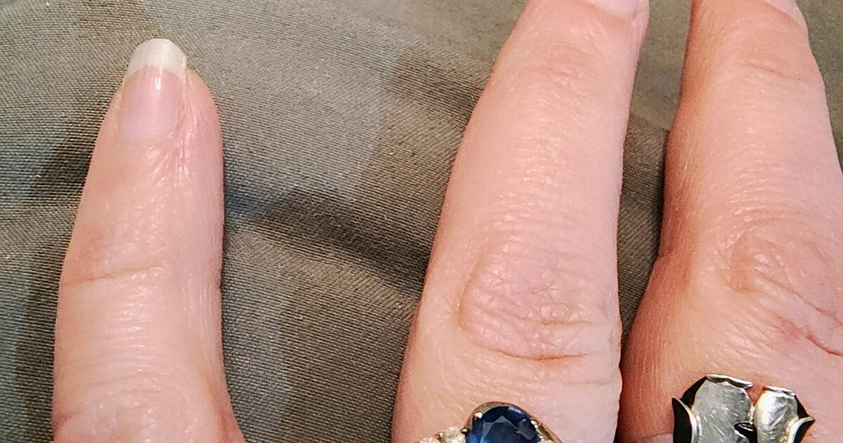 14 K 10 K White Gold Sapphire Ring And Sterling Silver Genuine Diamonds ...