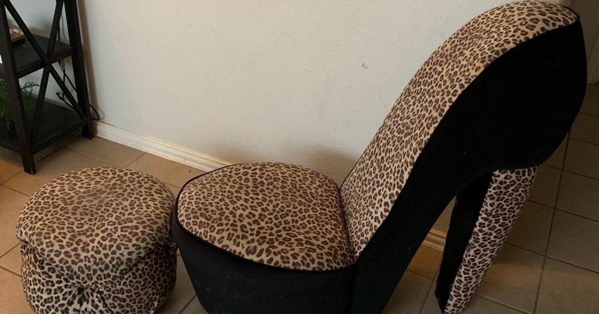 Leopard High Heel Chair & Ottoman - Leopard Storage Boxes for $65 in ...