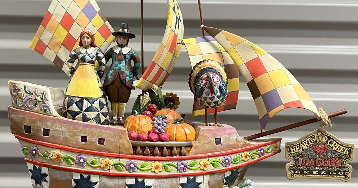 Thanksgiving Ship & Pilgrims Figurine Jim Shore 2005 "Seeking Hope ...