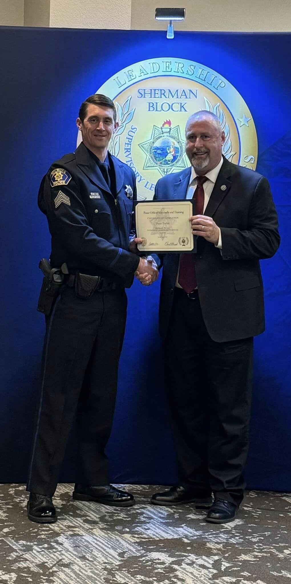 Today, Sergeant Peter Tachis graduated from the Sherman Block ...