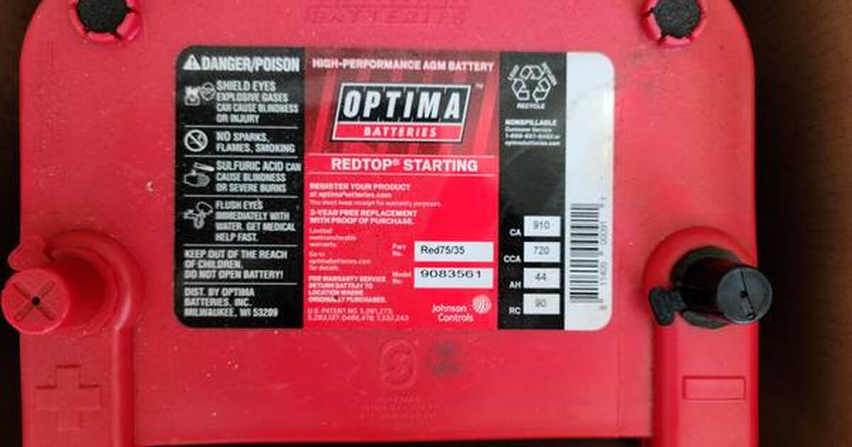 Optima Red Top 75/35 AGM Battery. for $200 in Concord, CA | For Sale ...