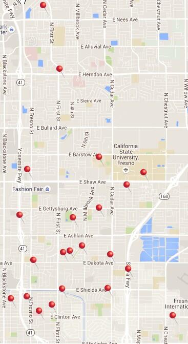 Weekly Northeast Stolen Vehicle Map (Fresno Police Department ...