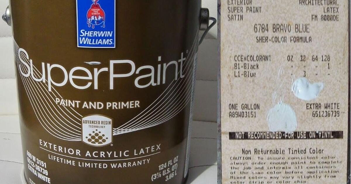 Sherwin Williams gallon Superpaint exterior latex paint, Bravo Blue for ...