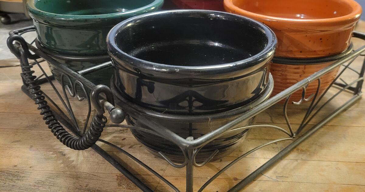 Colorful Ceramic Bowls with Metal Holder for $10 in Cincinnati, OH ...