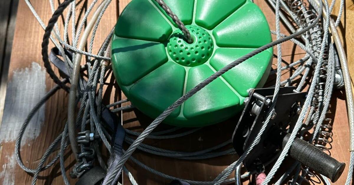 100’ Zip Line Kit for Kids and Adult Up to 380 lb - Removable Trolley ...