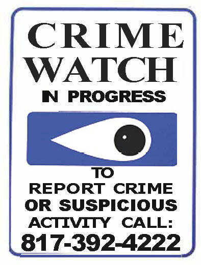 Neighborhood Crime Watch Signs (Fort Worth Police Department ...
