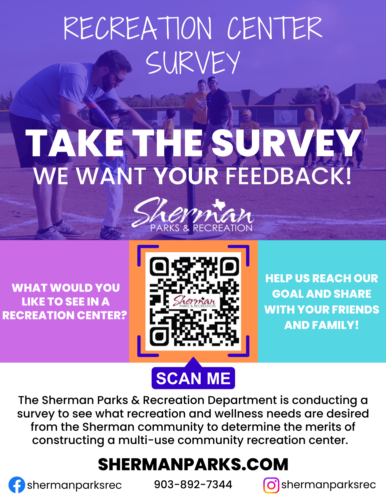 Parks & Recreation's Rec Center Survey (City of Sherman Parks and ...