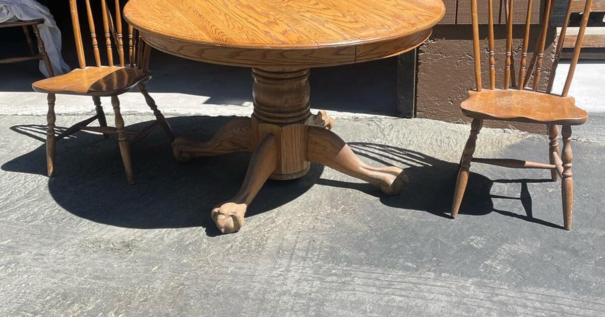 Oak Dining Table & 4 Chairs for $75 in Incline Village, NV | For Sale ...