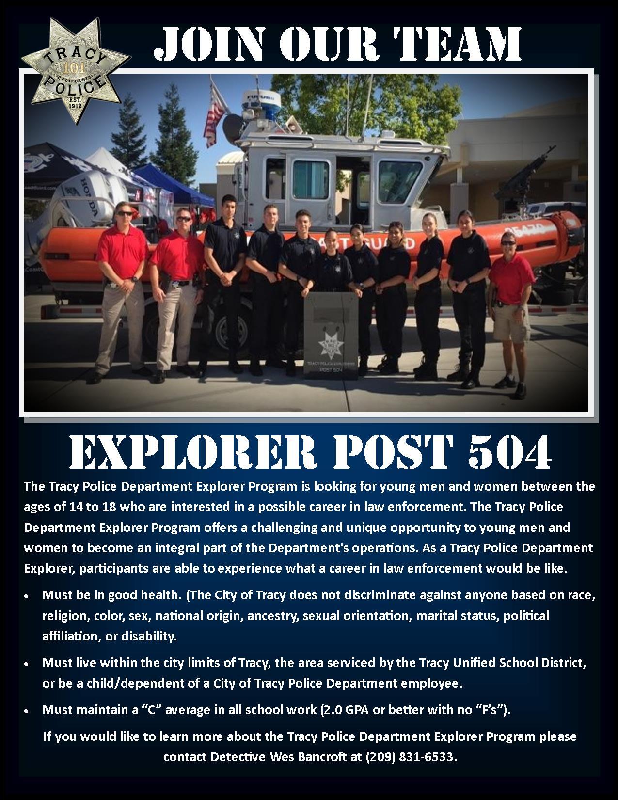 Police Explorers Recruitment (Tracy Police Department) — Nextdoor ...