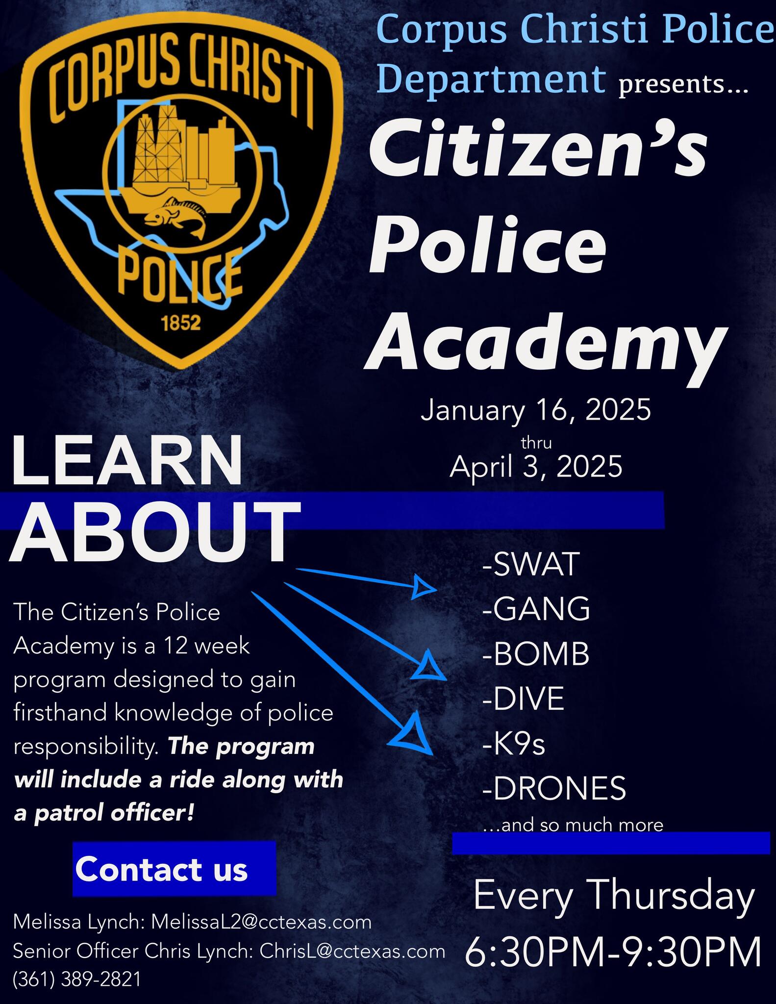 The Corpus Christi Police Department is currently accepting ...