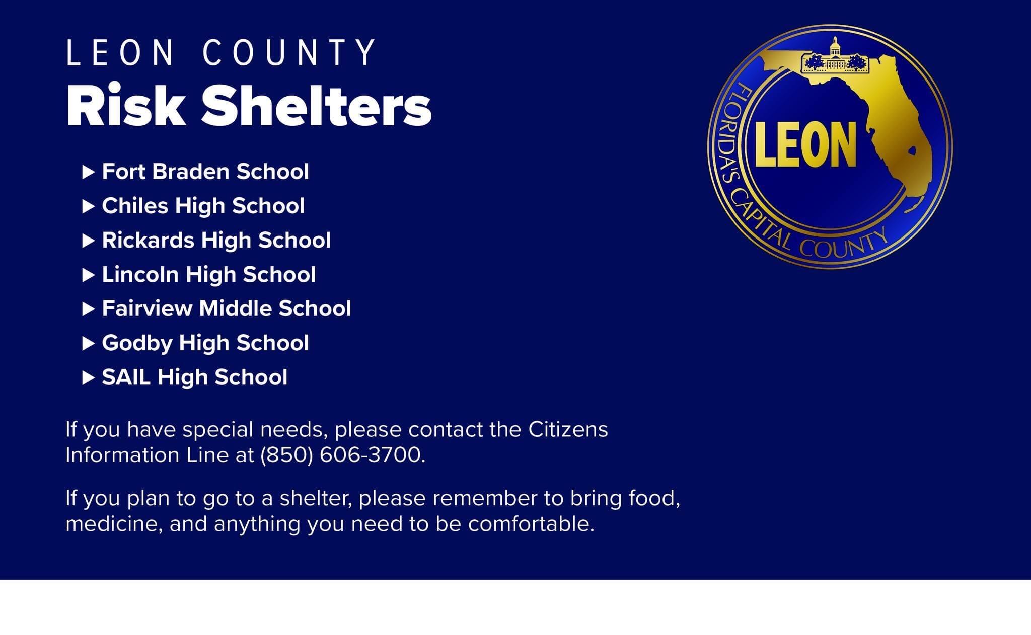 Shelters are officially open and our deputies are on site. (Leon County ...