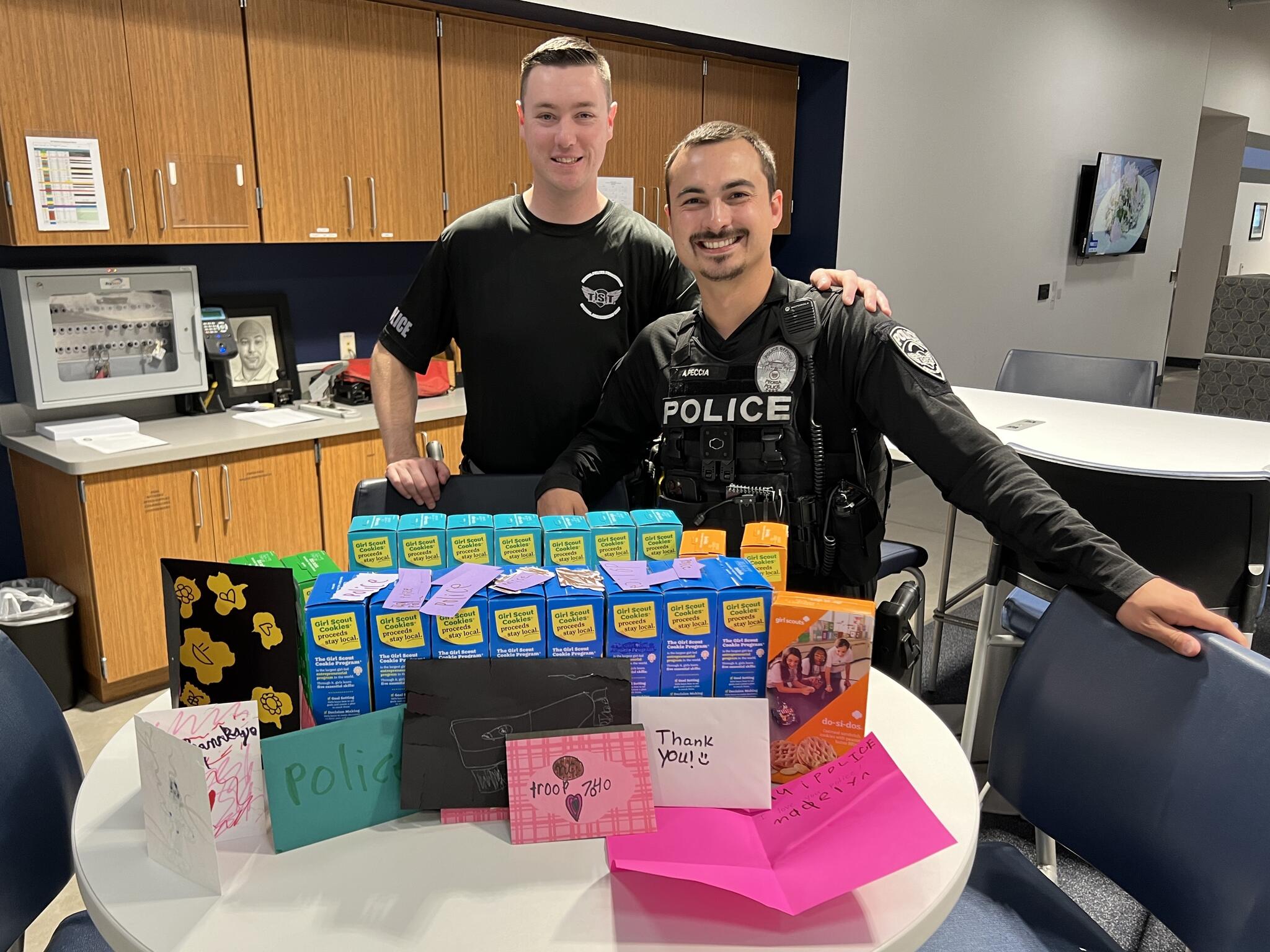 THANK YOU to Girl Scouts Troop 7040 for touring the Northern Peoria Police Station and giving ...