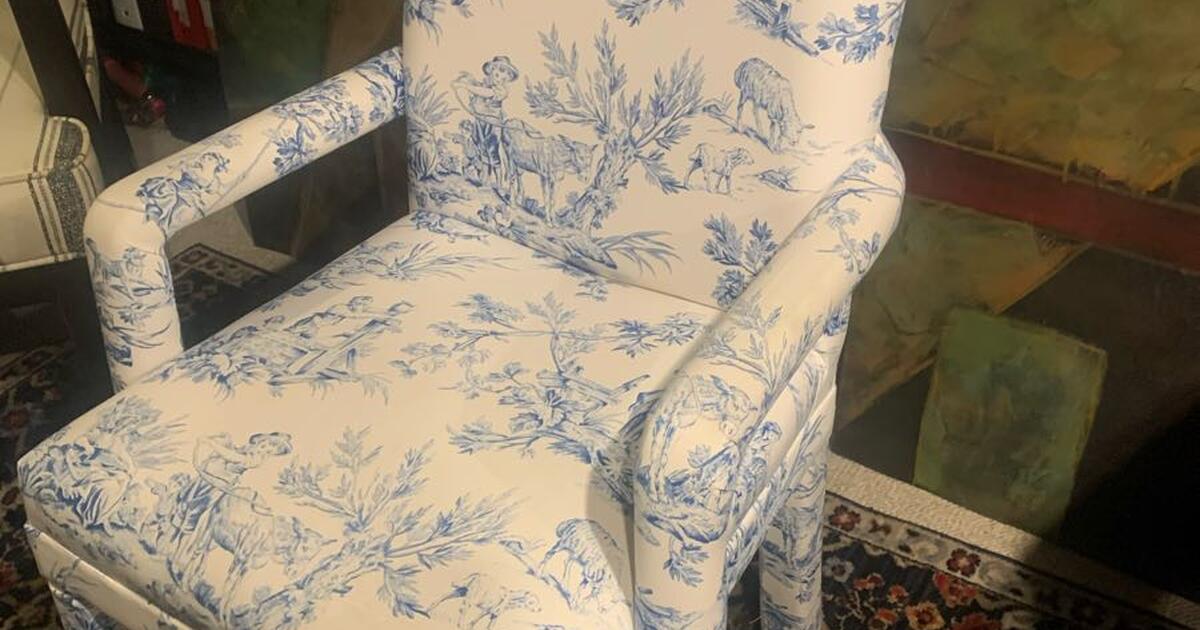 Chair - Accent chair Toile Fabric French 22 W x 27 D x 38 H Seat @ 19 ...