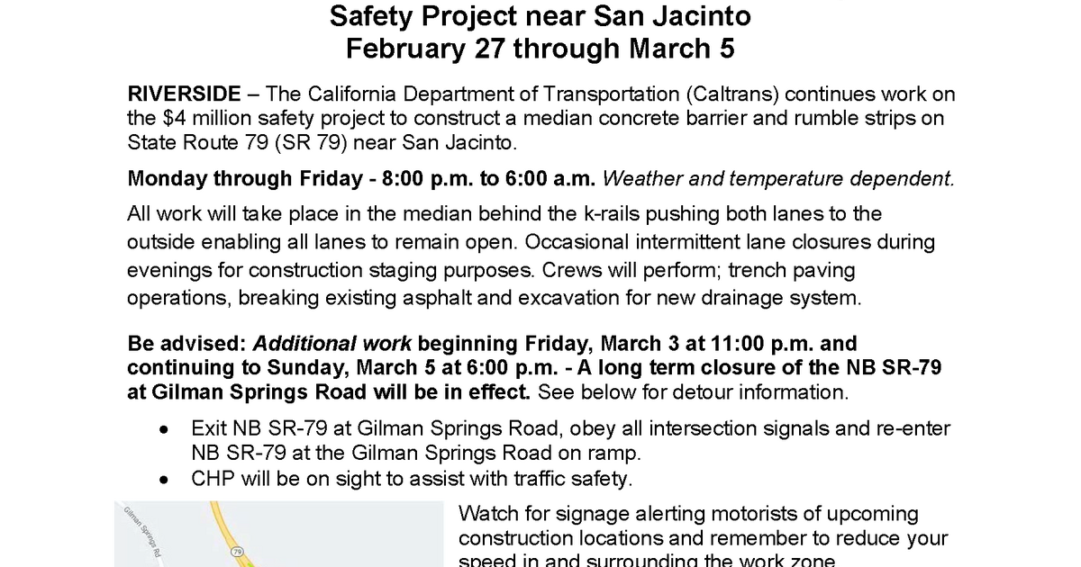 The California Department of Transportation (Caltrans) continues work ...