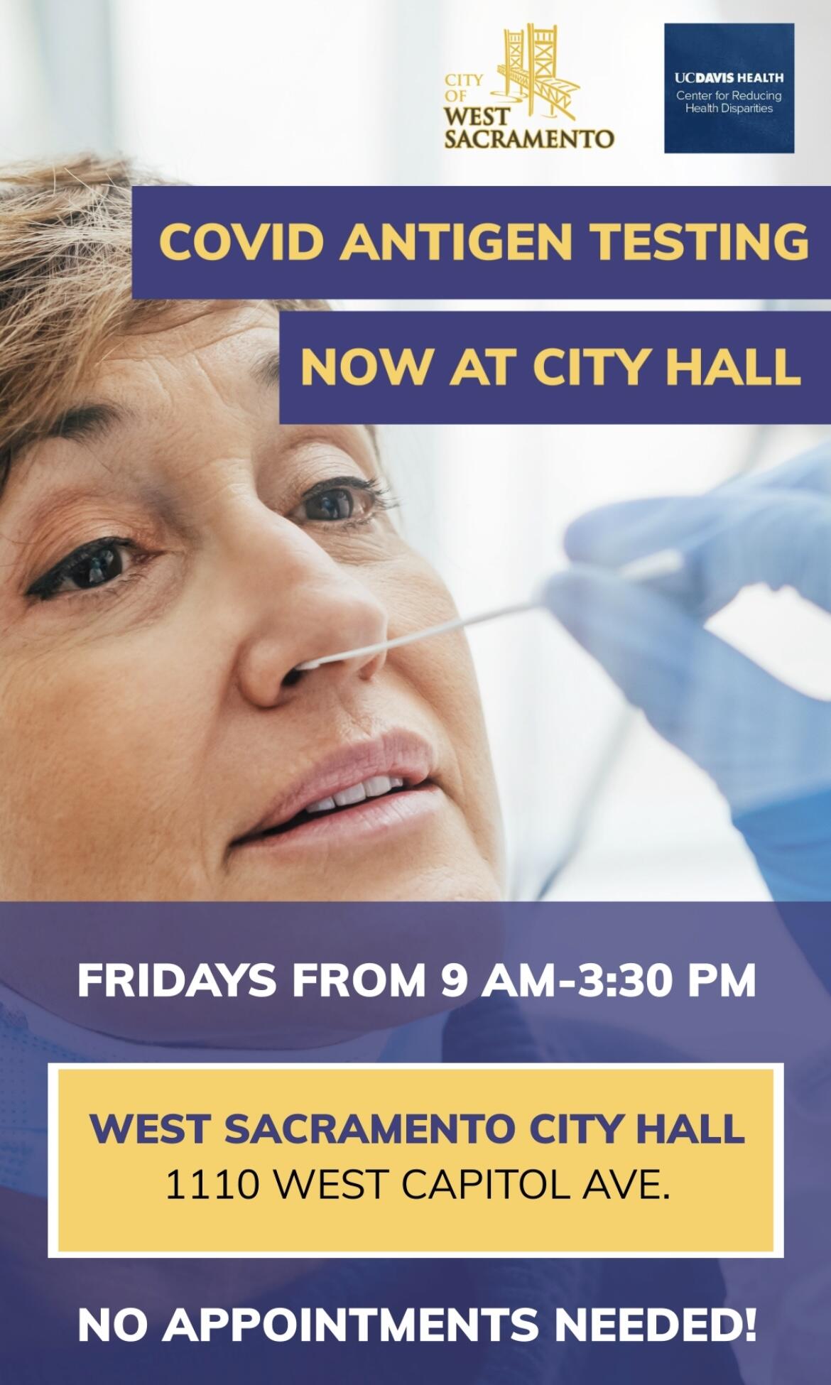 FREE COVID-19 rapid testing available at City Hall (City of West ...