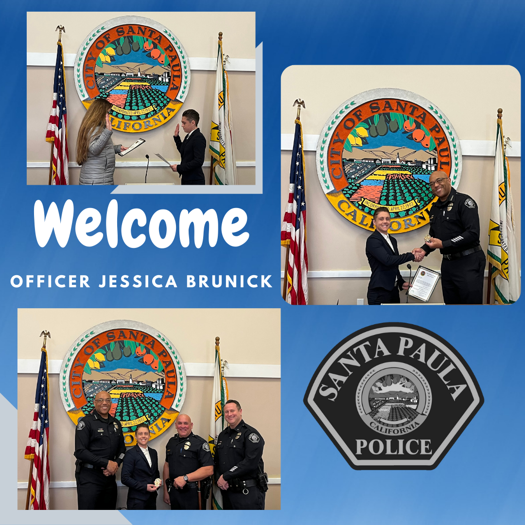 Welcome Officer Jessica Brunick (Santa Paula Police Department ...