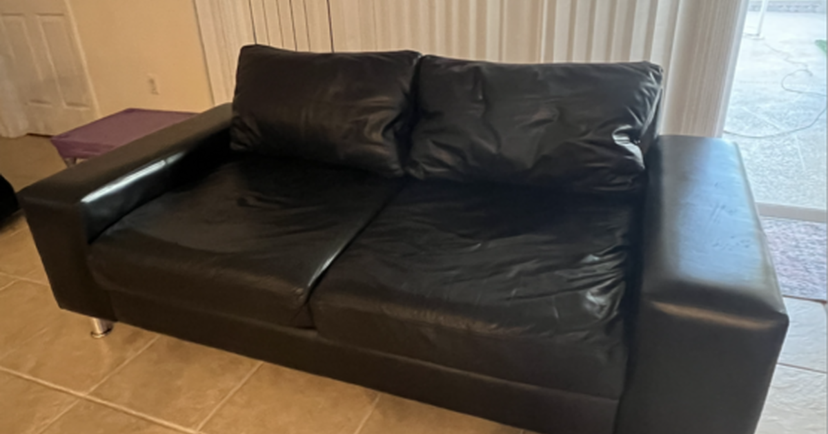 Must sell Black Italian leather designer couch for $250 in Naples, FL ...