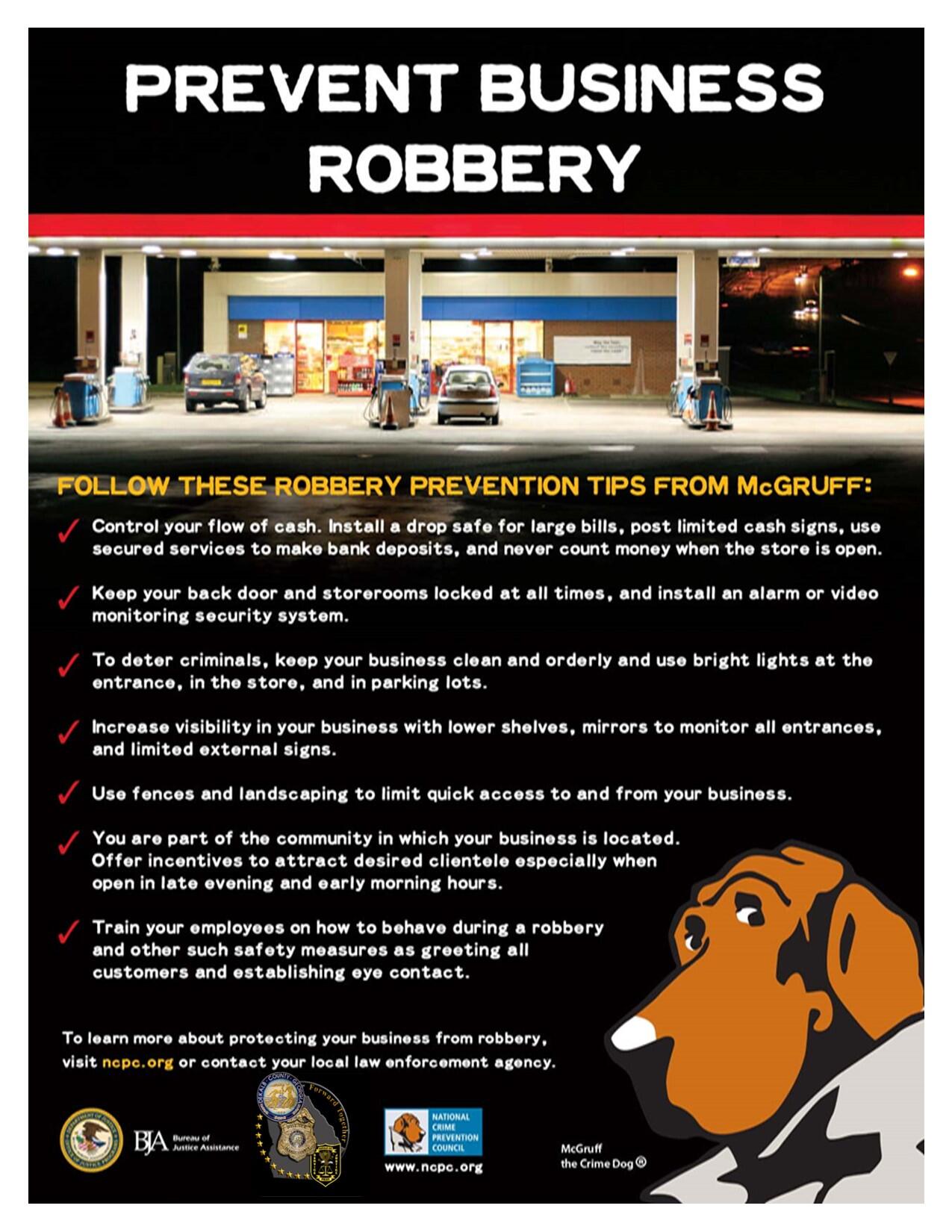 Commercial Robbery Safety Prevention Tips (DeKalb County Police ...