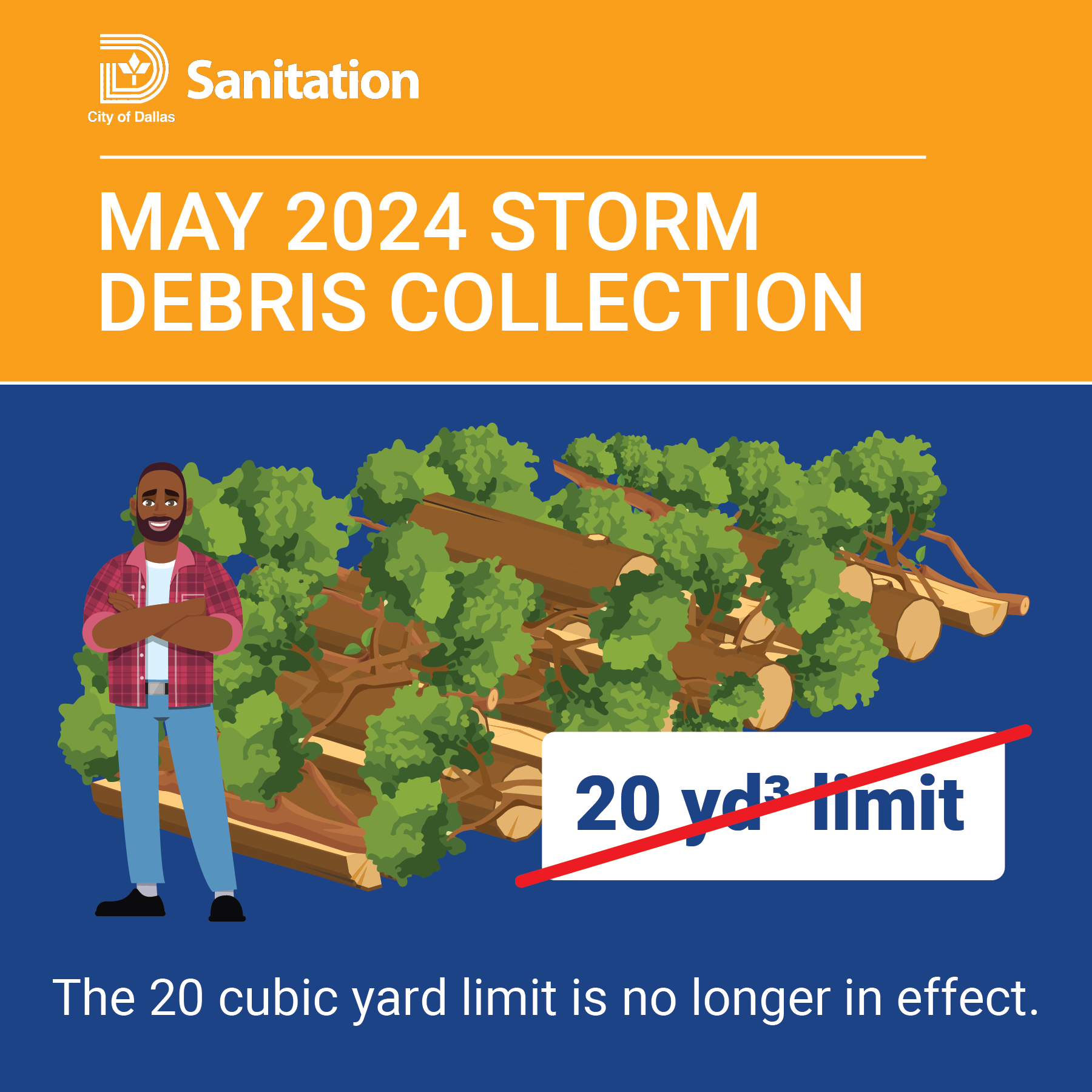 Service Advisory: The 20 cubic yard storm debris limit has been lifted ...