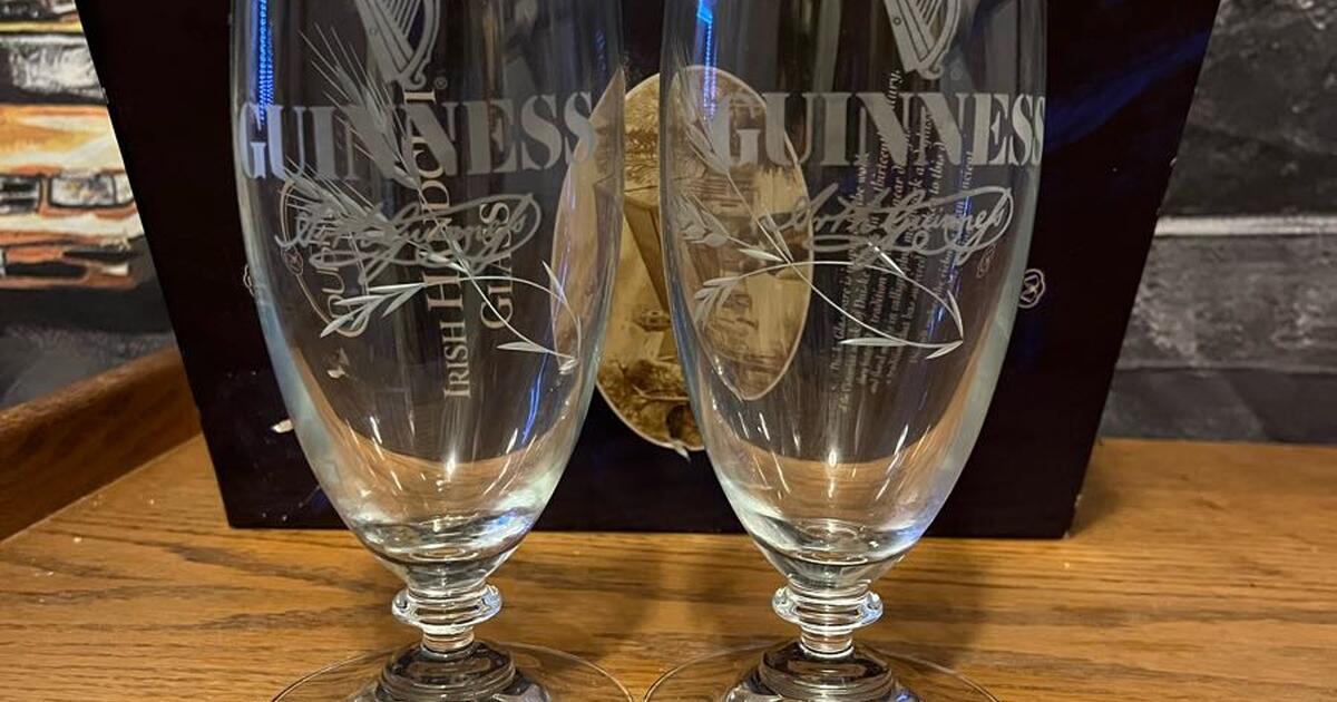 Guinness Beer Irish Handcut Glass Signature Stemmed Glass - Set Of 2 ...