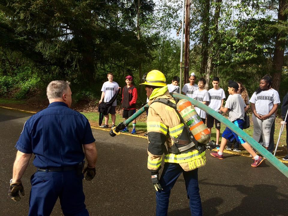 Renton Firefighters interact with Middle Schoolers about the importance ...
