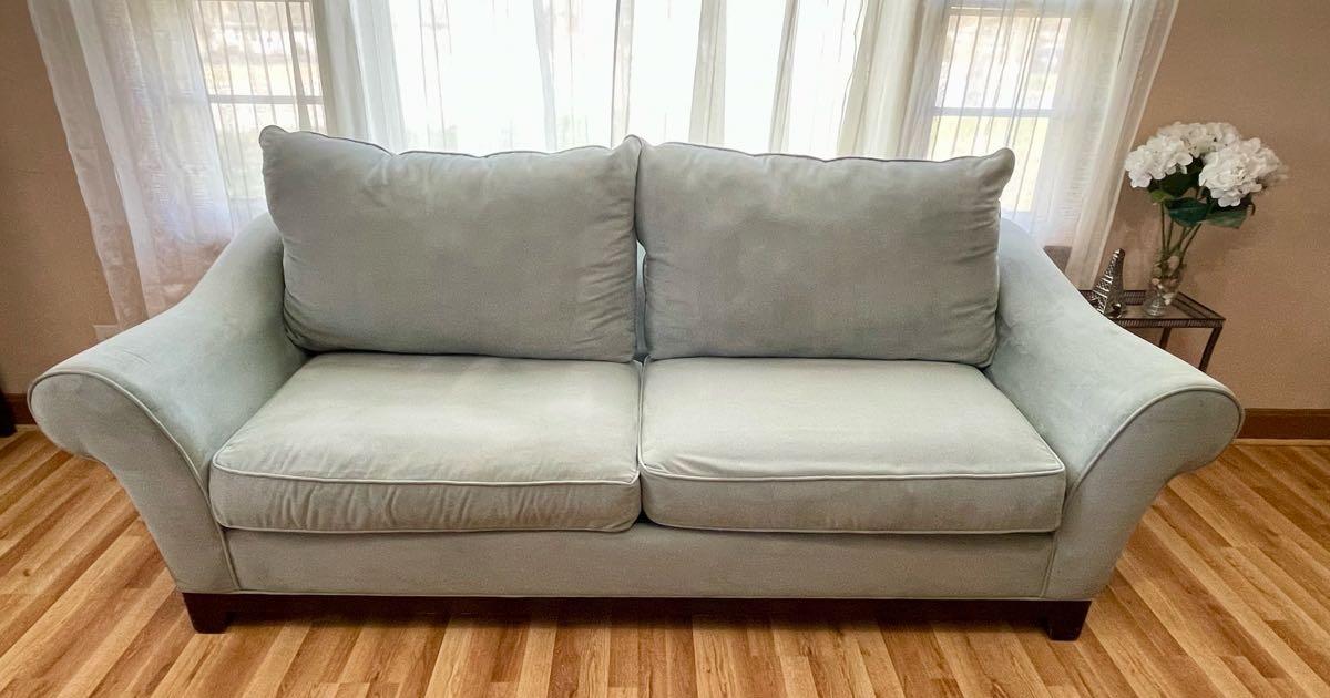 Beautiful Light Blue Microfiber Couch for $200 in Burlington, NC | For ...