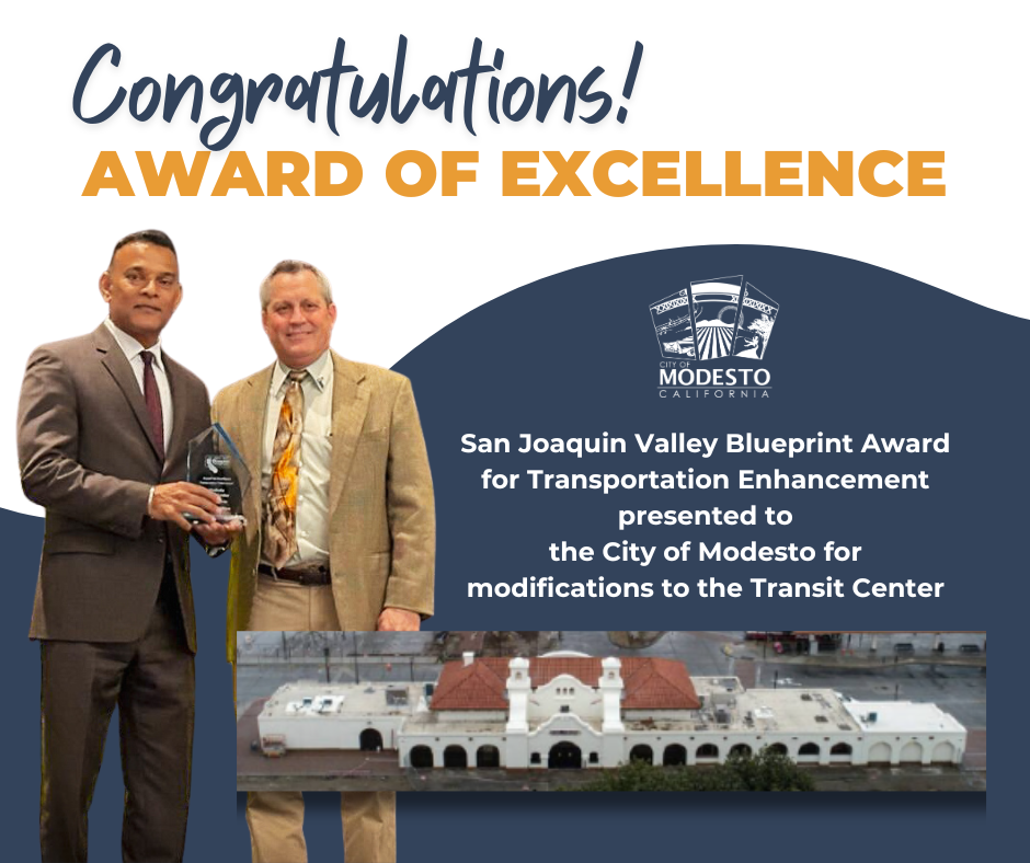 The City of Modesto Public Works Director, Bill Sandhu was presented ...