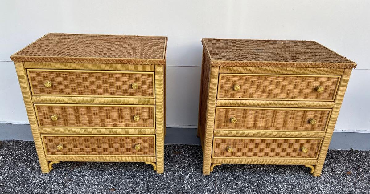 Wicker by Henry Link Chest of Three Drawers, Cabinet, Bachelor's Chest ...