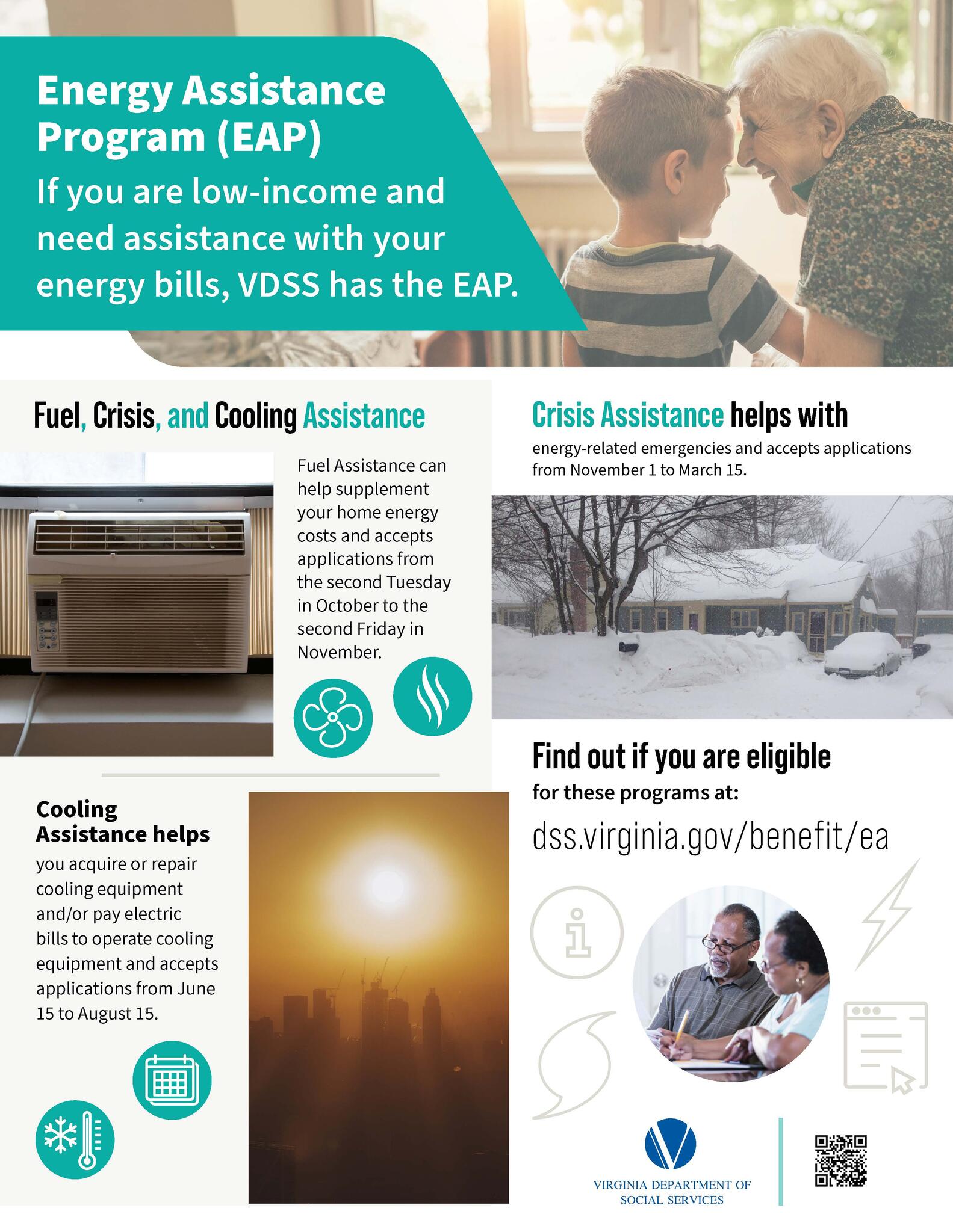 The Virginia Energy Assistance Program (EAP) helps low-income households in meeting their ...