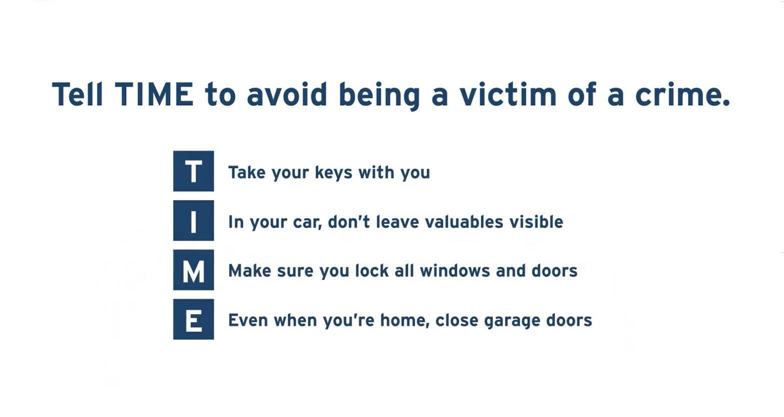 The Edina Police Department reminds everyone to "Lock Around the Clock ...
