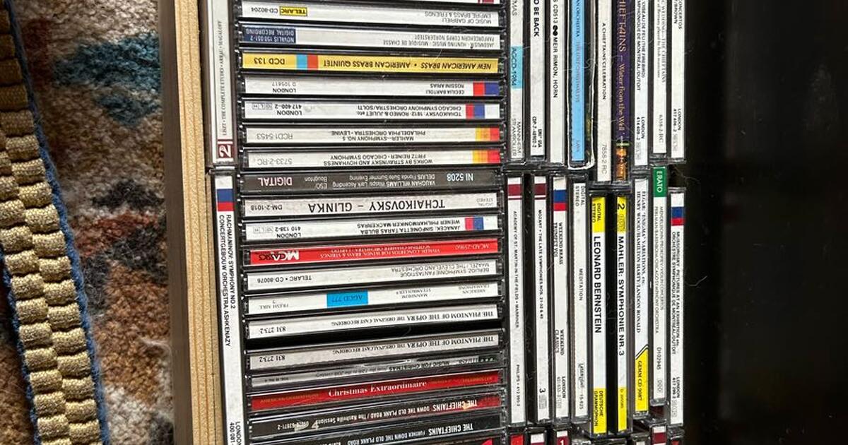 A wide variety of compact discs. Some popular music, new age, classical ...
