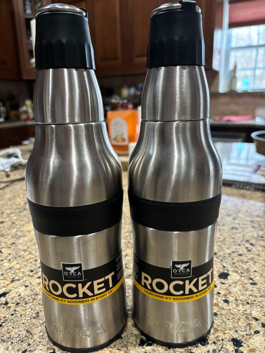 Orca Rocket Vacuum Insulated Stainless Steel Bottle/Can Koozies for $20 ...