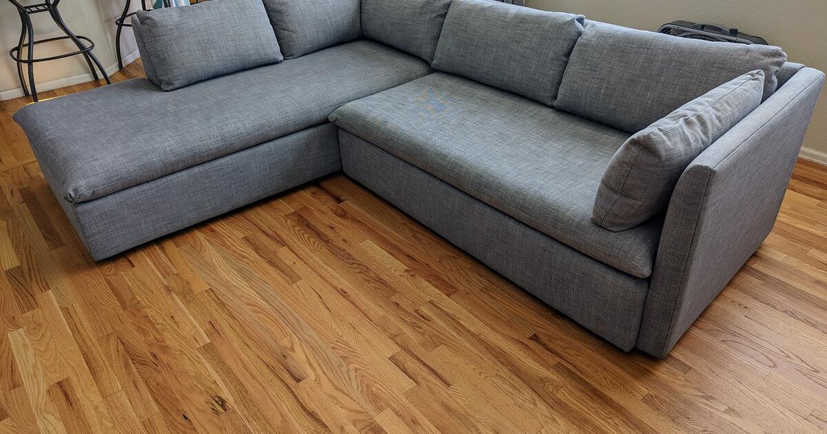 West Elm Shelter 2-Piece Bumper Chaise Sectional Sofa for $1250 in ...