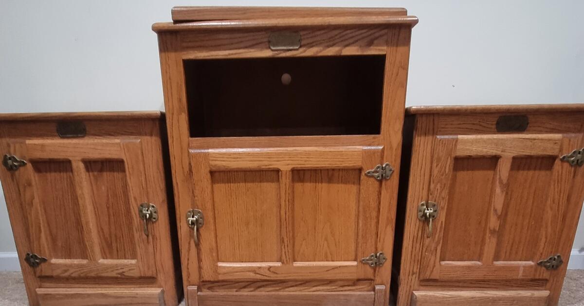 Oak White Clad Ice Box TV Stand and Side Tables for $200 in Bel Air, MD ...