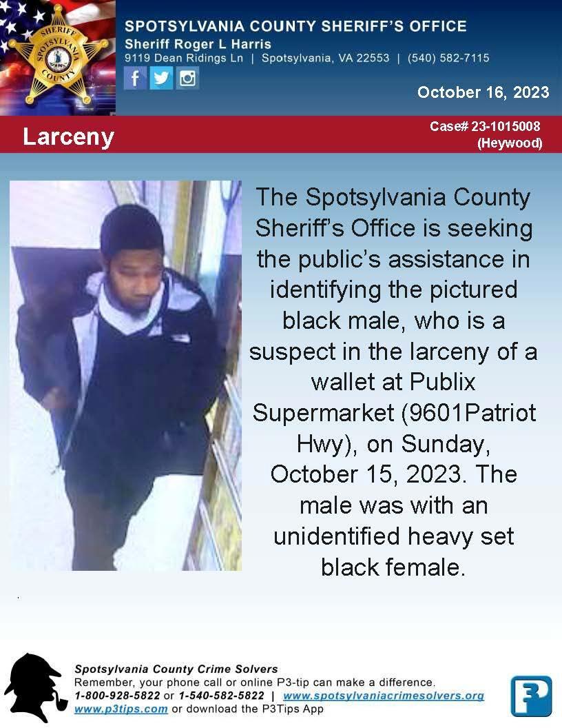 An anonymous tip through our P3 system may result in a financial reward. (Spotsylvania Sheriff's ...