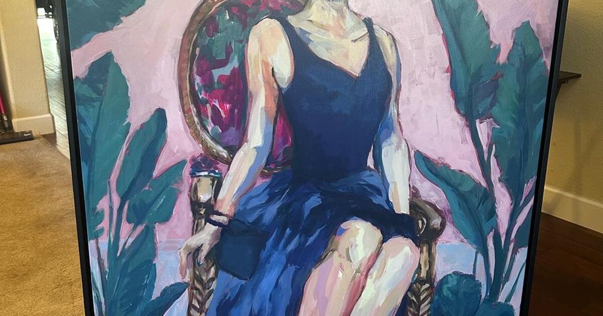Handcrafted Giclée on Canvas ~ “Her Portrait with Ferns” Canvas Art ...